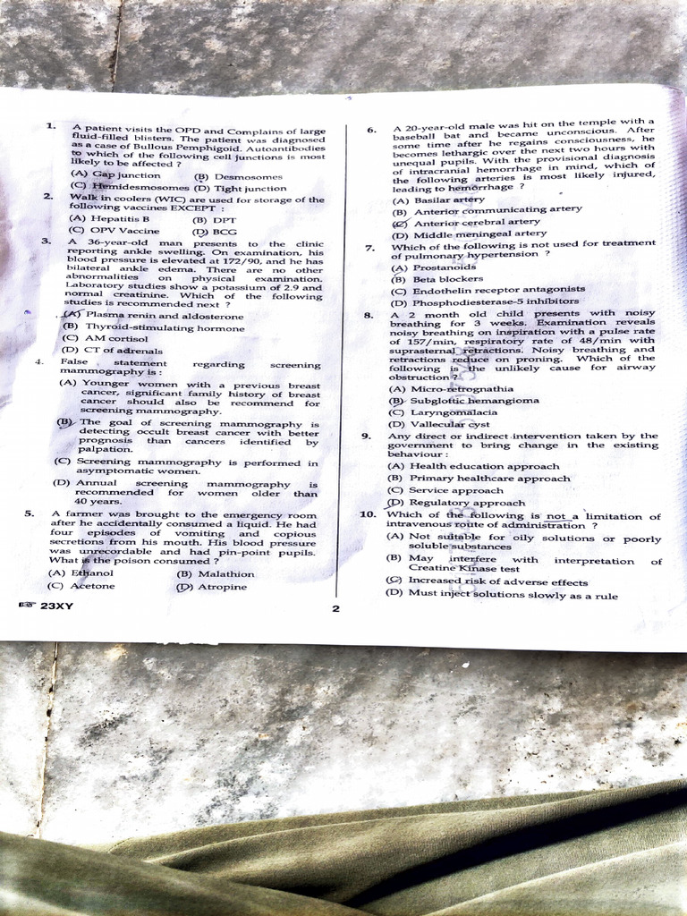 MO Exam Question Paper | PDF