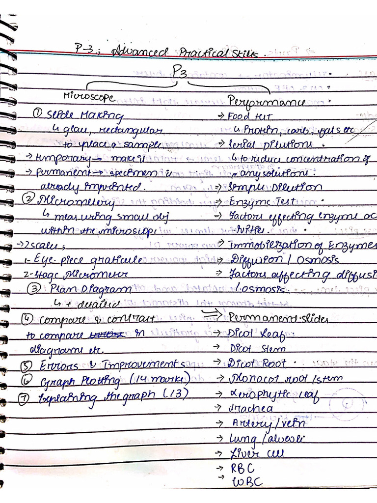 Bio Practical Notes | PDF