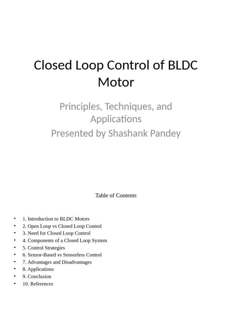 Closed Loop Control of BLDC Motors | PDF | Control Theory | Mechanical ...