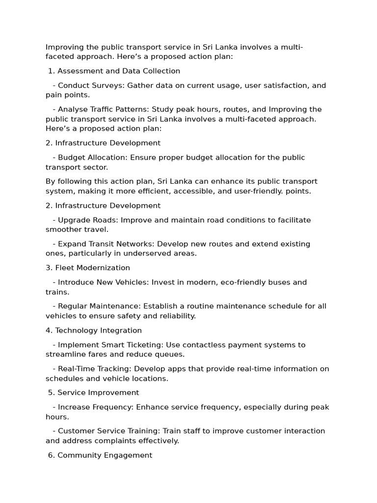 Public Transport Action Plan Document | PDF | Public Transport | Transport