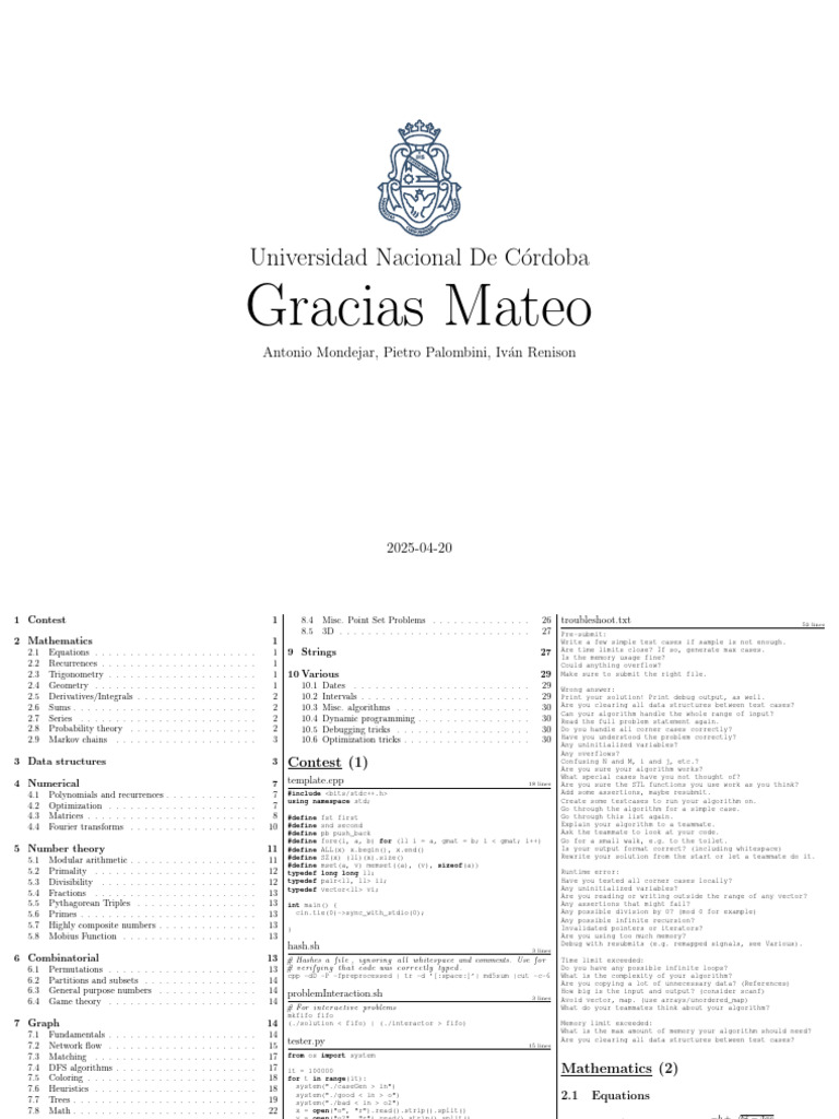 kactl | PDF | Markov Chain | Computer Programming