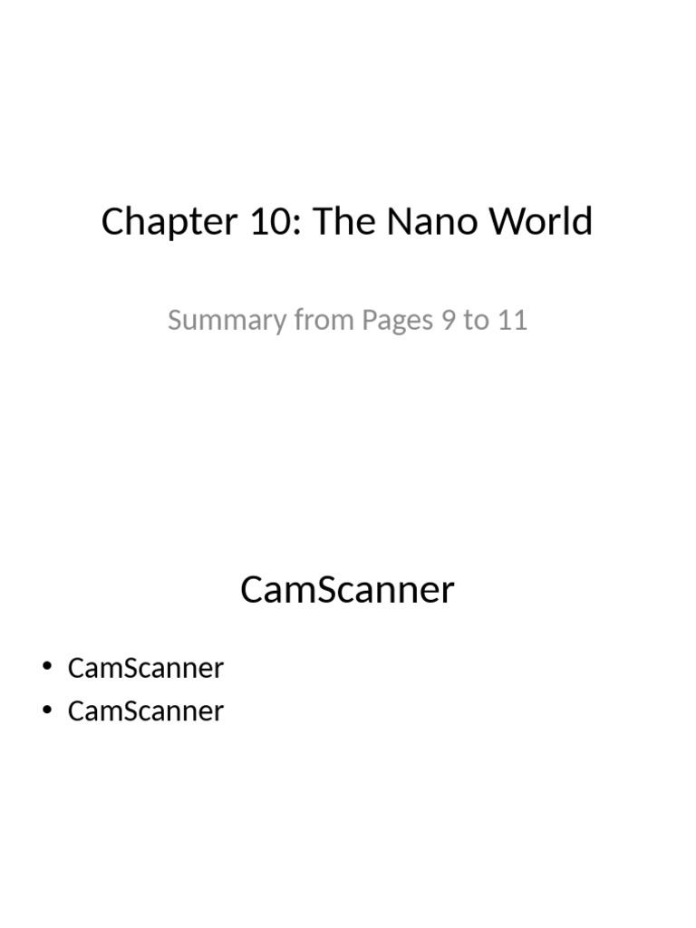 Exploring the Nano World: Chapter 10 | PDF