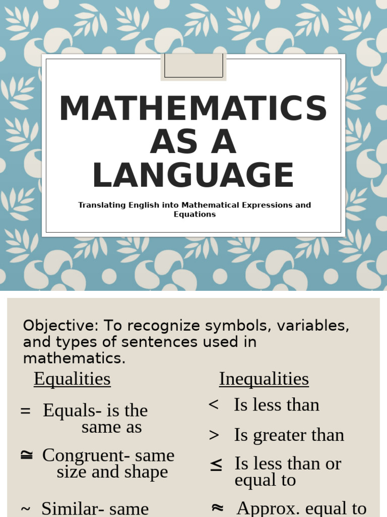 Translating "5 Decreased by x" | PDF | Inequality (Mathematics) | Equations