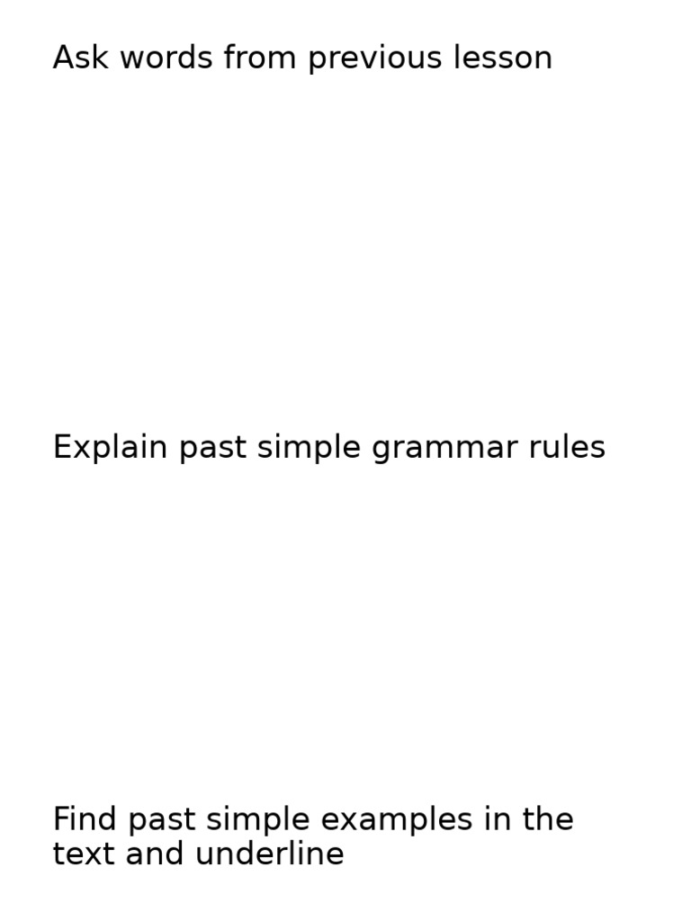 3 Lesson - Past Simple | PDF