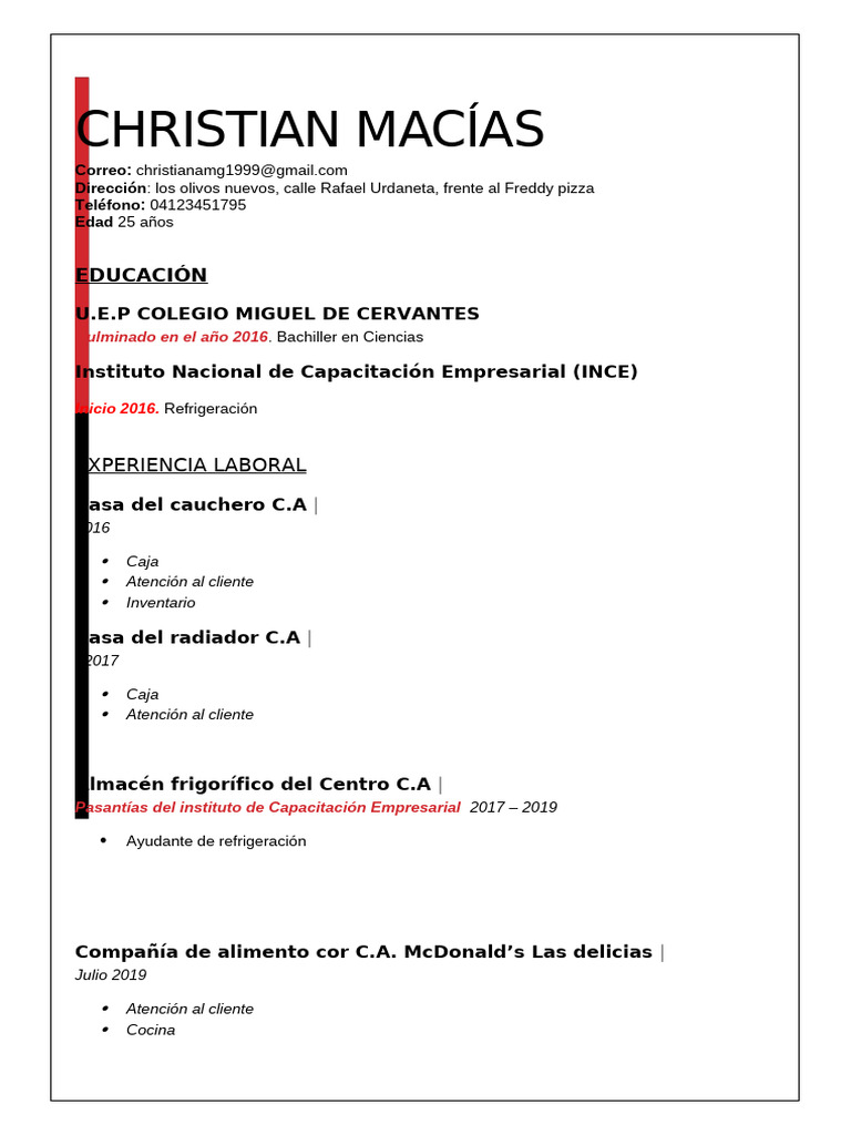 Currículum Chris 2025 | PDF