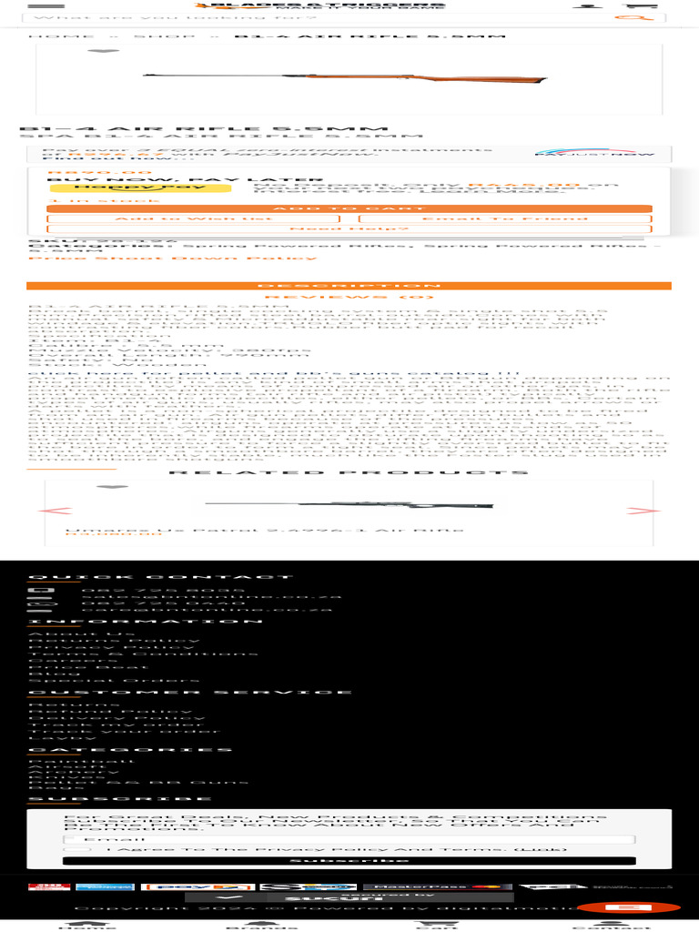 B1-4 AIR RIFLE 5.5MM - Blades and Triggers | PDF | Gun | Rifle