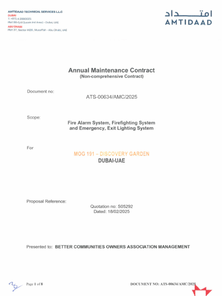 Amc Contract - Mog 191 | PDF