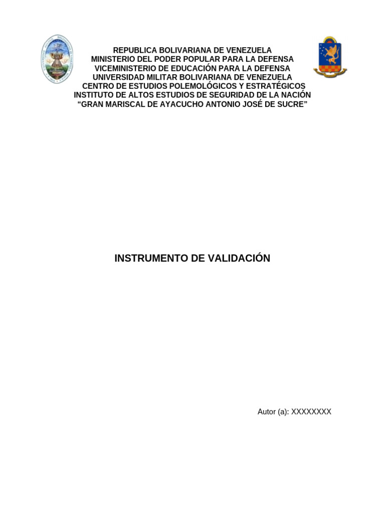 Modelo de Instrumento de Validación... Benere | PDF