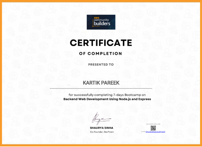 Kartik Pareek: Scan The QR Code To Verify | PDF