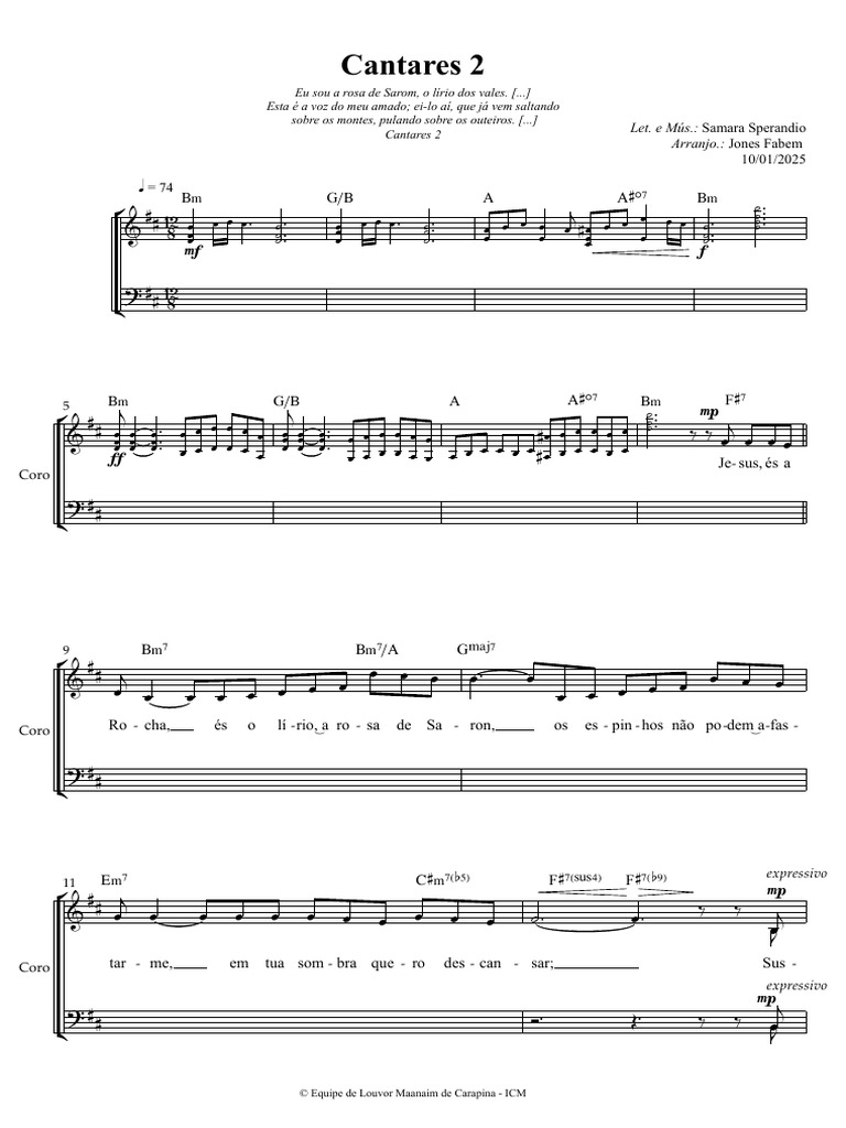 Cantares 2 - Coro - 10 - 01 - 2025 | PDF