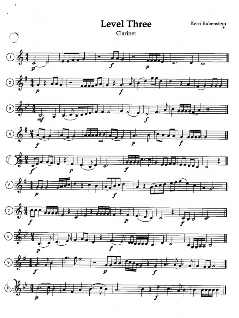 Level 3 Clarinet Sight Reading | PDF