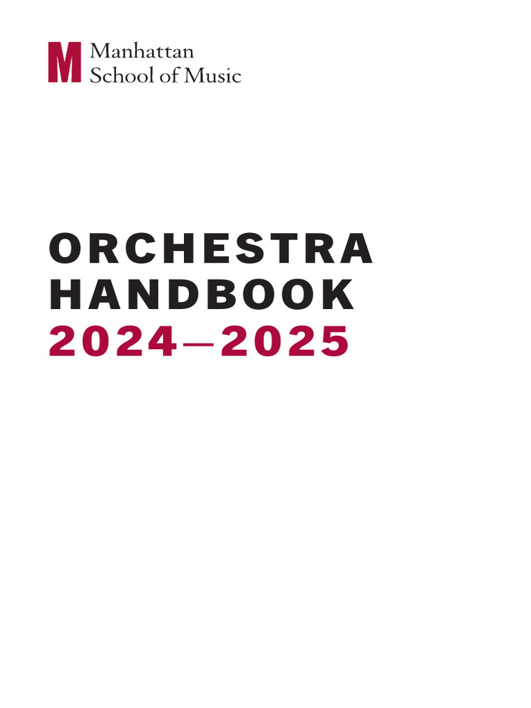 MSM 2024 2025 Orchestra Handbook | PDF | Orchestras | Audition