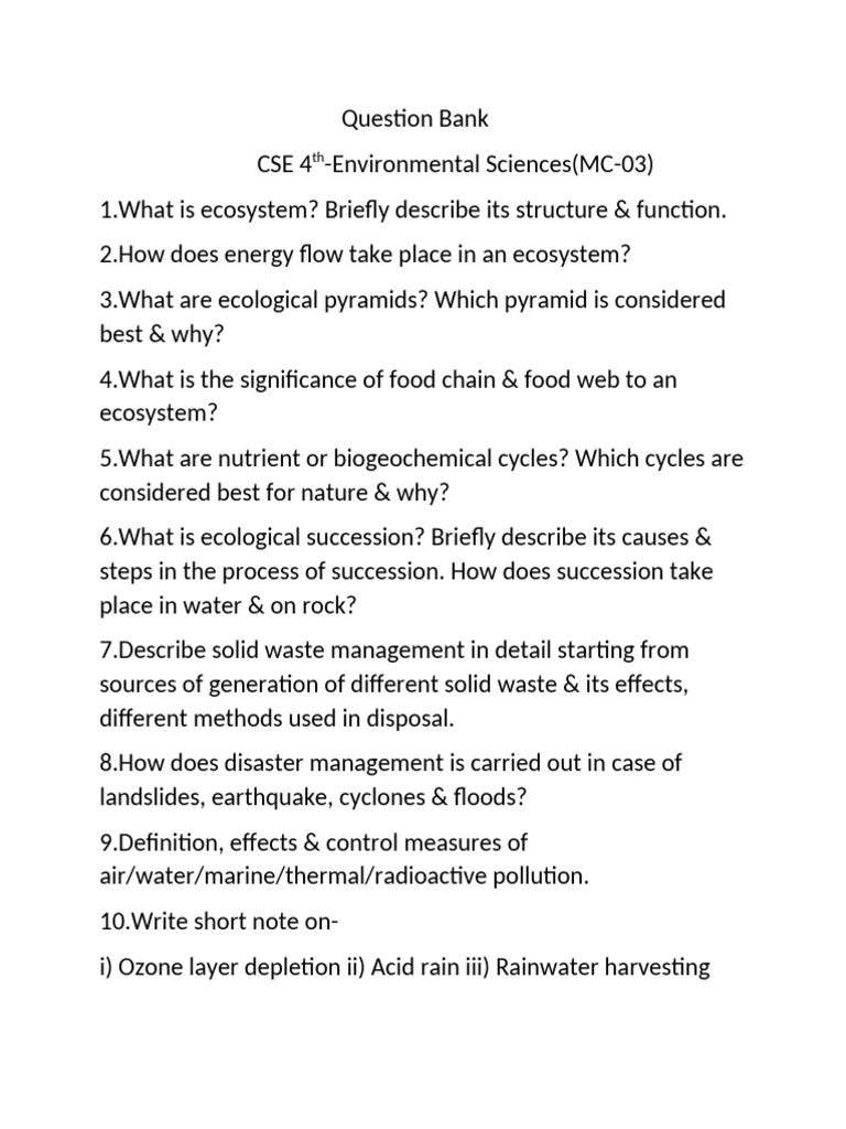 Question Bank-CSE 4th (II) | PDF