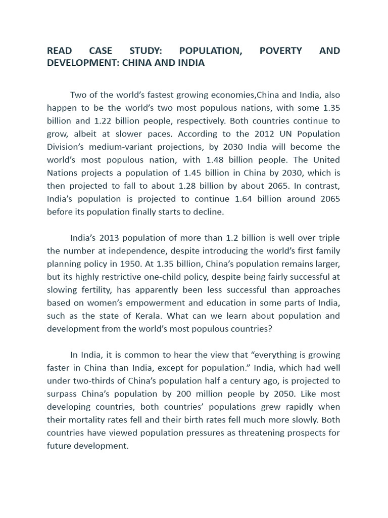 Case Study - China and India | PDF | China | World Politics