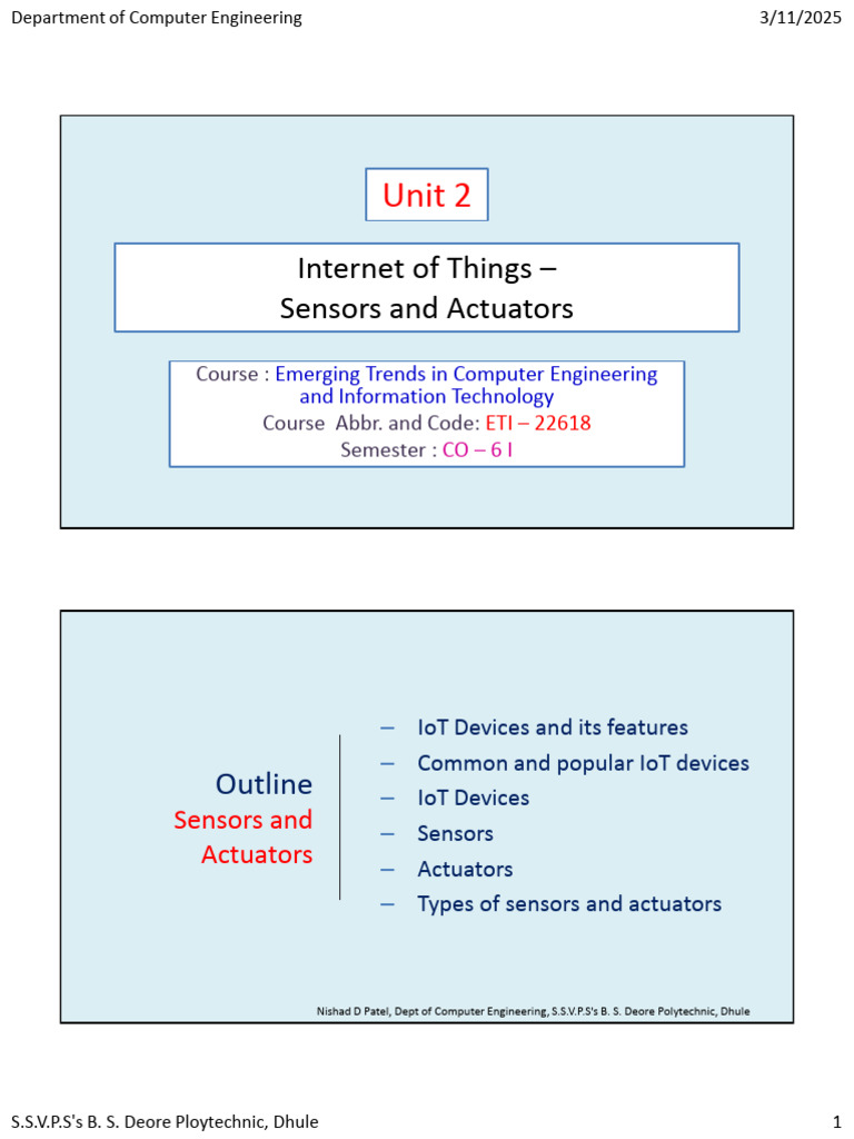 Examples of IoT Actuators and Sensors | PDF | Raspberry Pi | Sensor