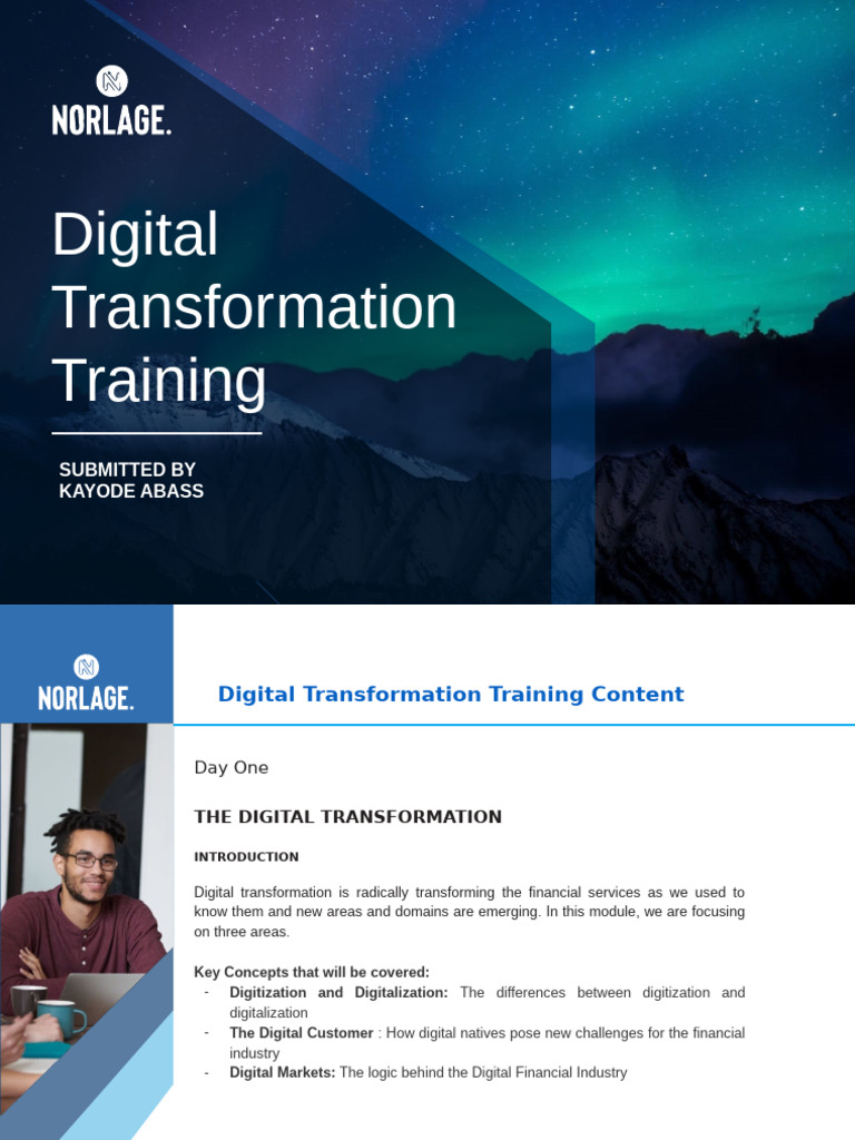 Digital Transformation Training Itinery | PDF | Cloud Computing | Agile Software Development