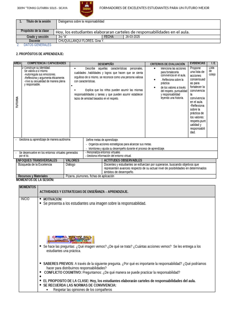 Responsabilidad en el Aula: Actividades para Estudiantes | PDF ...