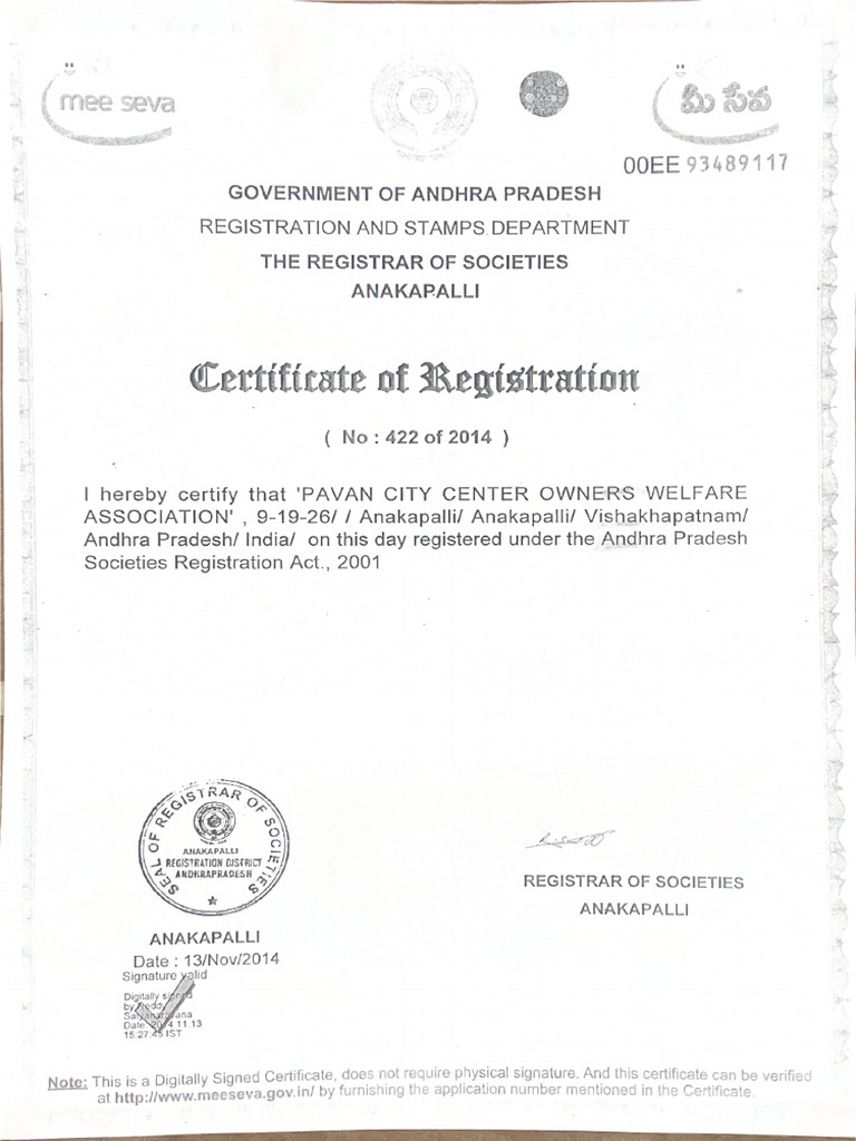 Certificate of Registration | PDF