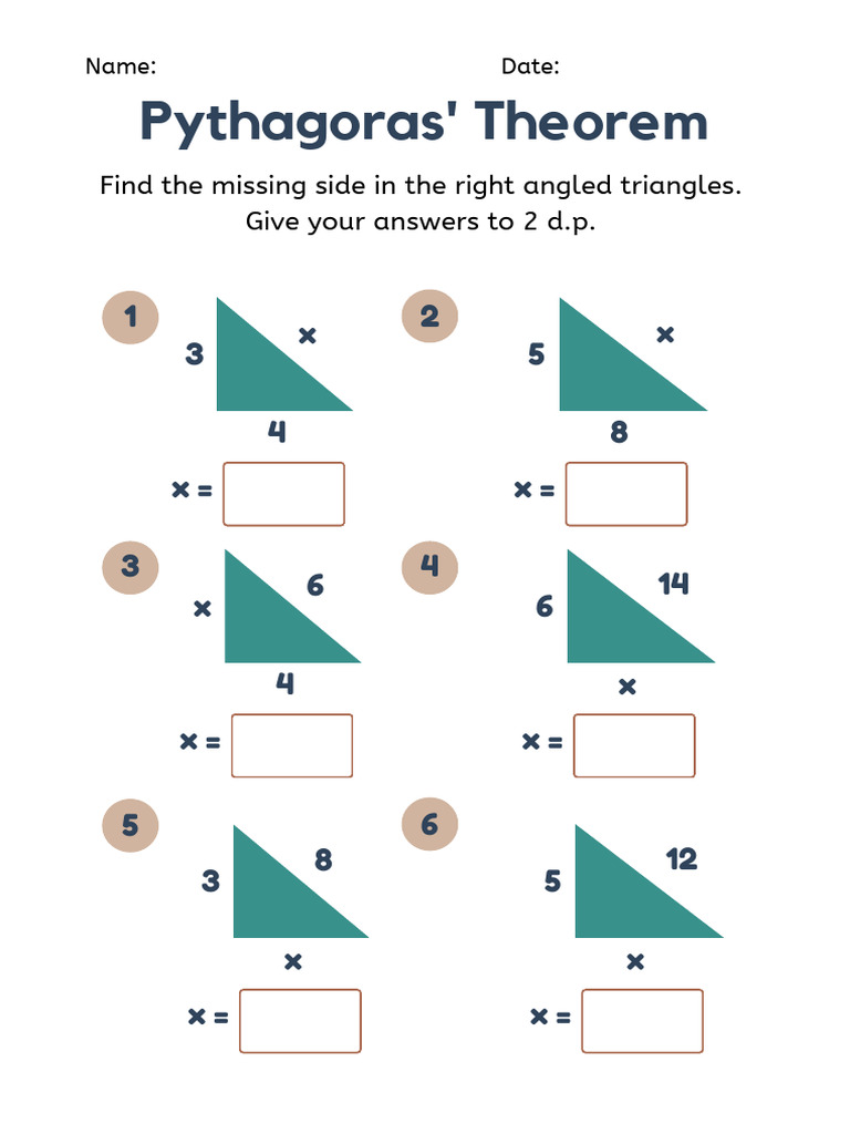 Brown and Blue Pythagoras' Theorem Worksheet - 20250206 - 081104 - 0000 ...