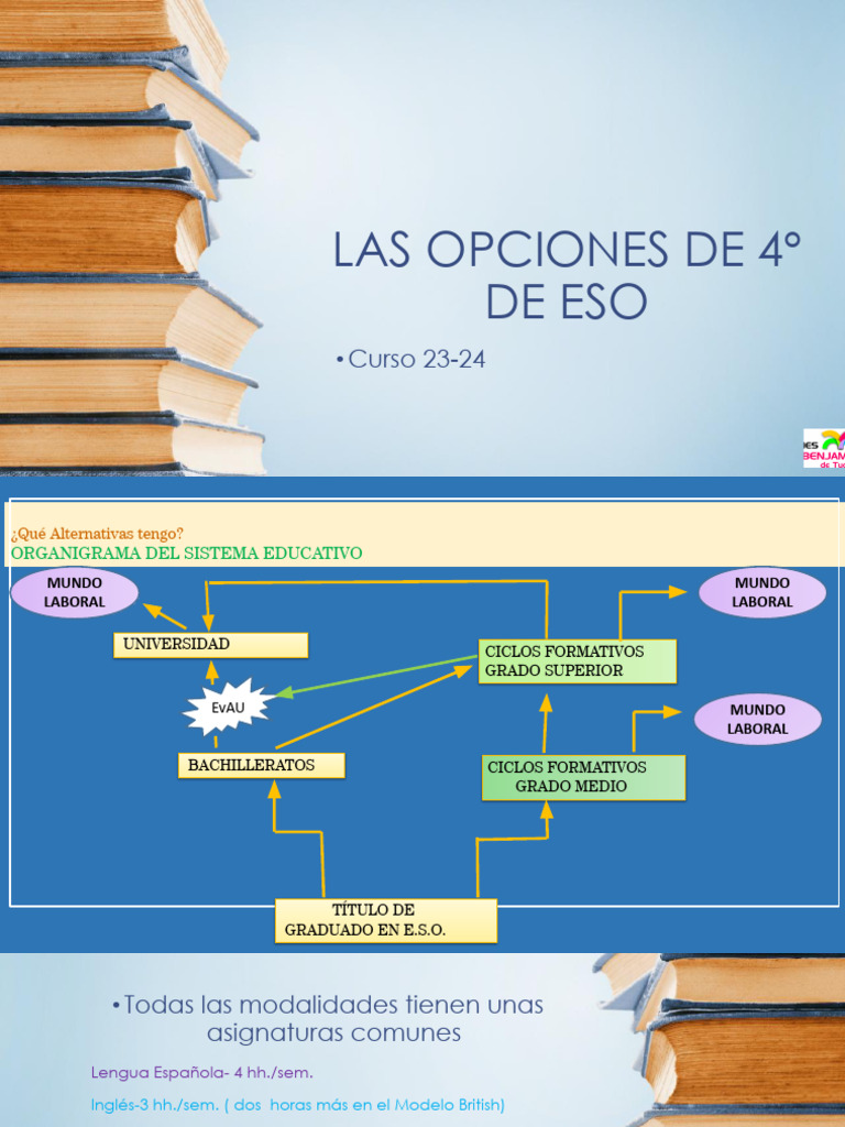 LAS OPCIONES DE 4o DE ESO 23 24 Defi | PDF | Educación vocacional