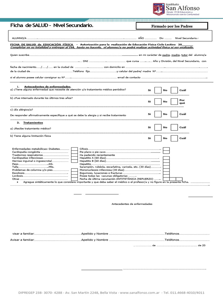 ISA Ficha EF Secund | PDF | Alergia | Especialidades Medicas