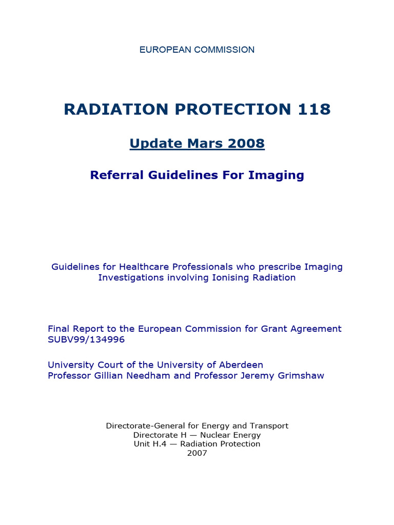 RP118 ECReferral Guidelines | PDF | Ct Scan | Radiology