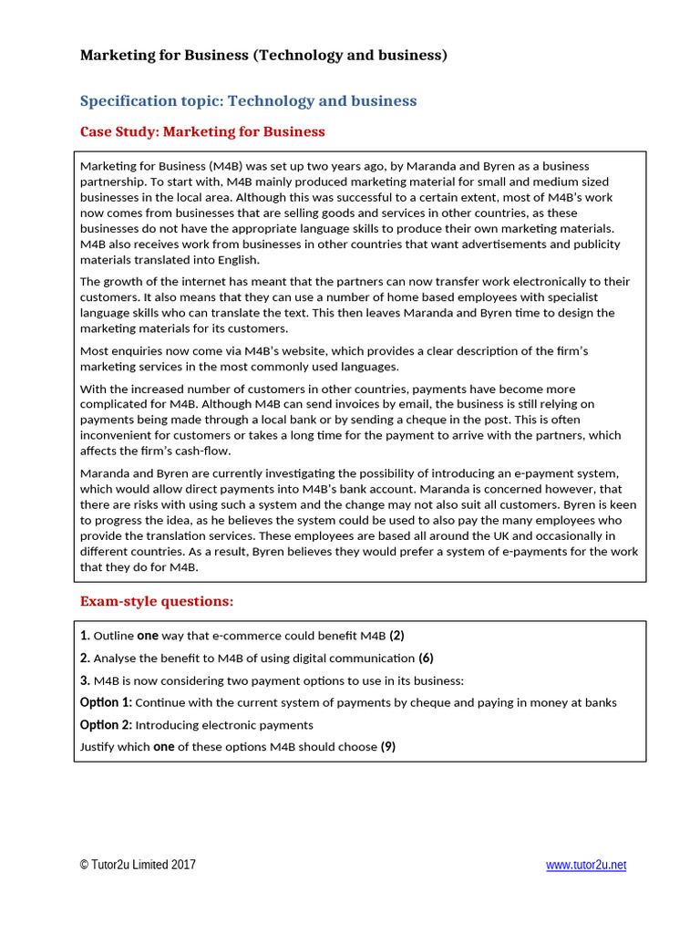 1.5.2 Technology Case Study | PDF | E Commerce | Business