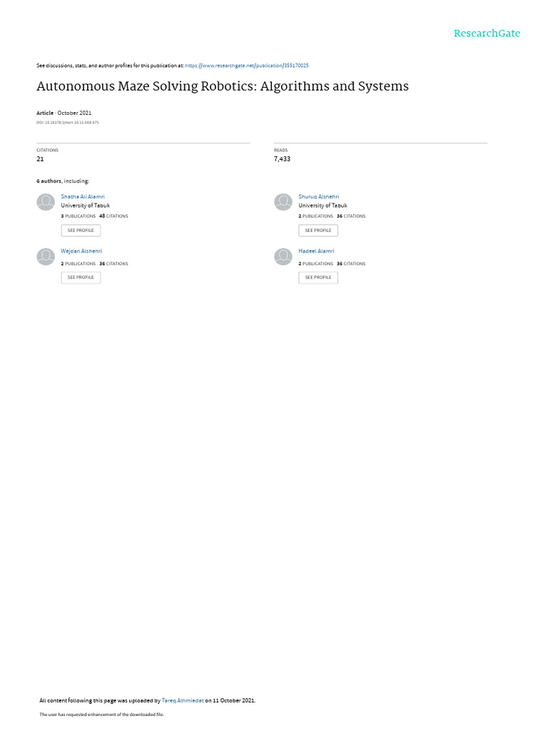 Autonomous-Maze-Solving-Robotics-Algorithms-and-Systems | PDF | Algorithms And Data Structures ...