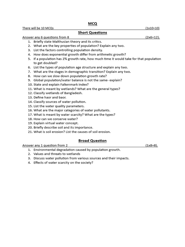 Question Bank Midterm-02 | PDF