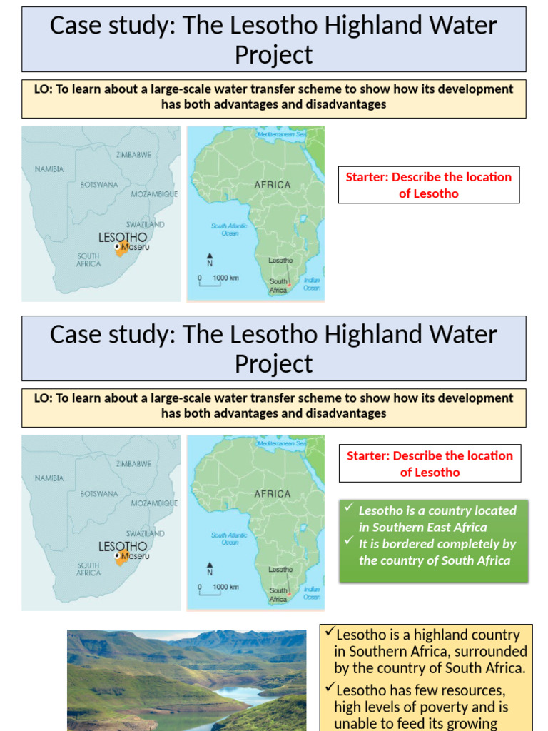 Lesson 3 - The Lesotho Highland Water Project | PDF | Natural ...