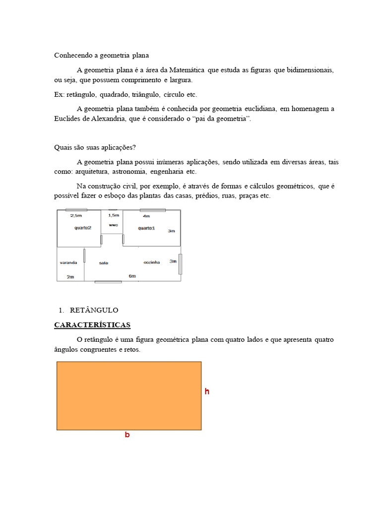 Geometria Plana: Figuras e Fórmulas | PDF | Triângulo | Área