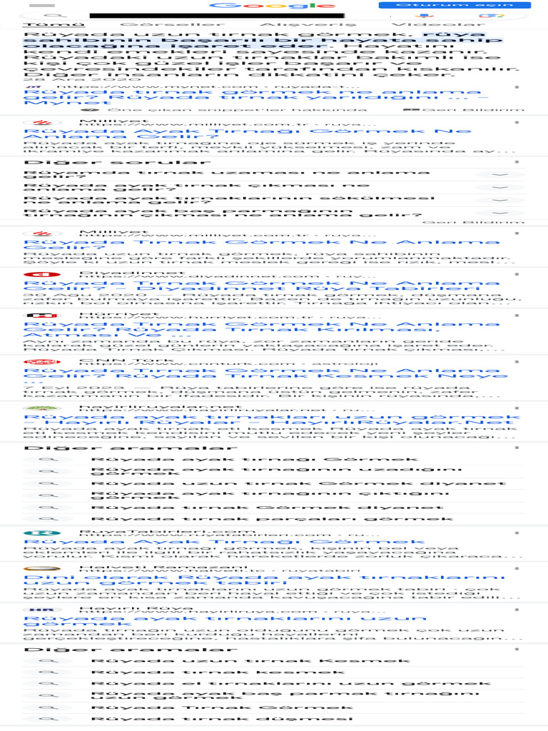 Rüyada Uzun Ayak Tırnak Görmek - Google'da Ara | PDF