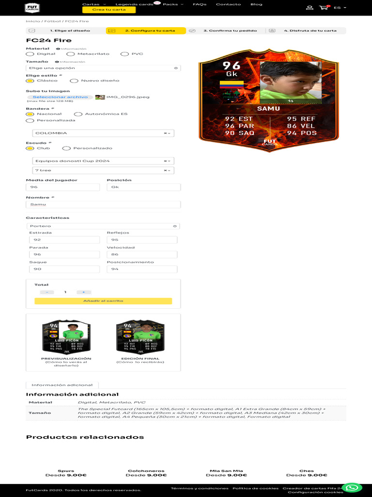 Carta FC24 Fire FIFA Personalizada - FutCards | PDF