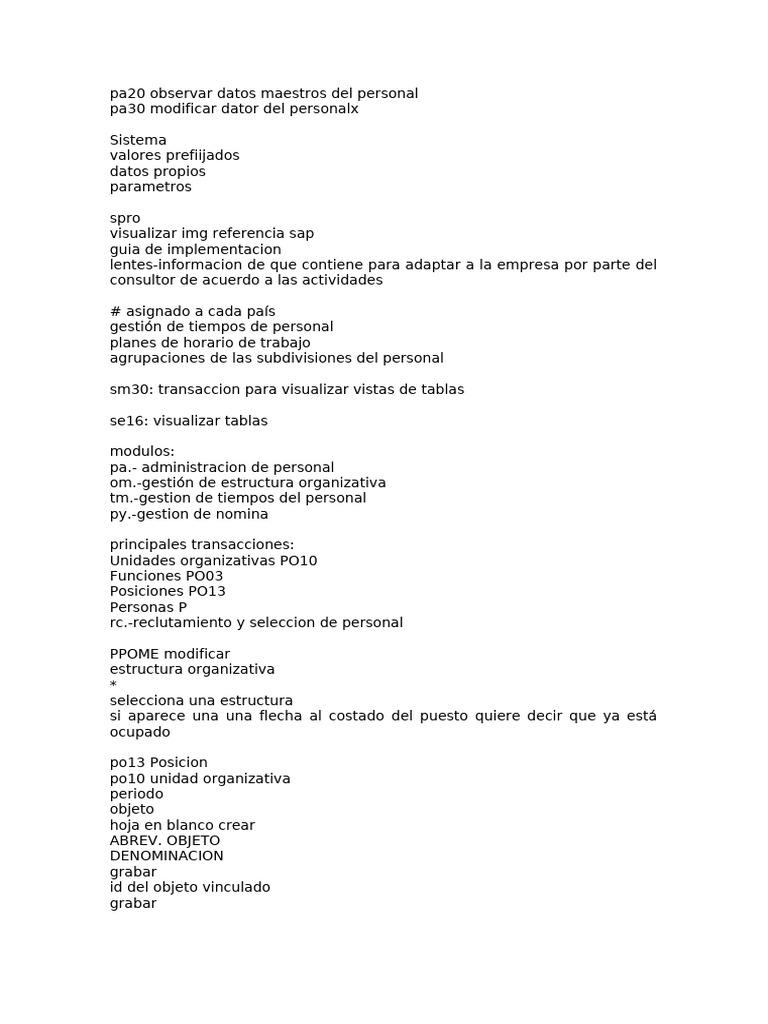 Gestión de Personal en SAP PA20 | PDF | Relaciones laborales