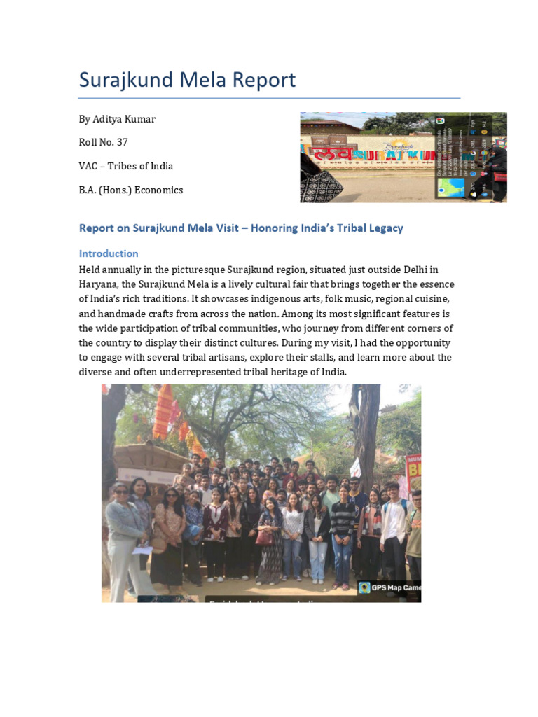 Surajkund Mela Report Tanzin Lotey | PDF | Clothing | Indian Cuisine