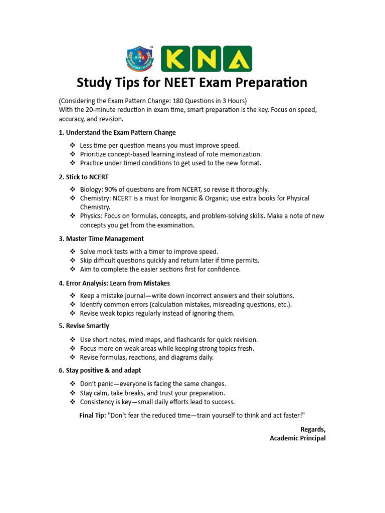 Neet Preparation Tips - 2025 | PDF