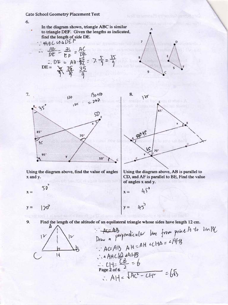 Placement Test (Geometry) 02 | PDF