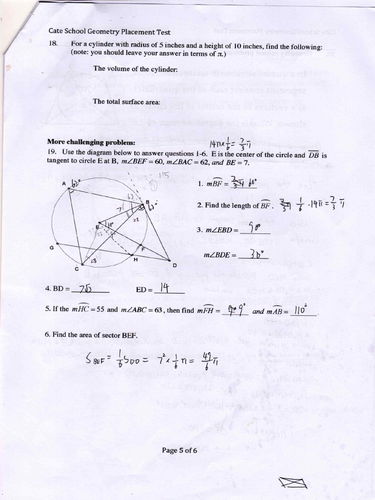 Placement Test (Geometry) 05 | PDF