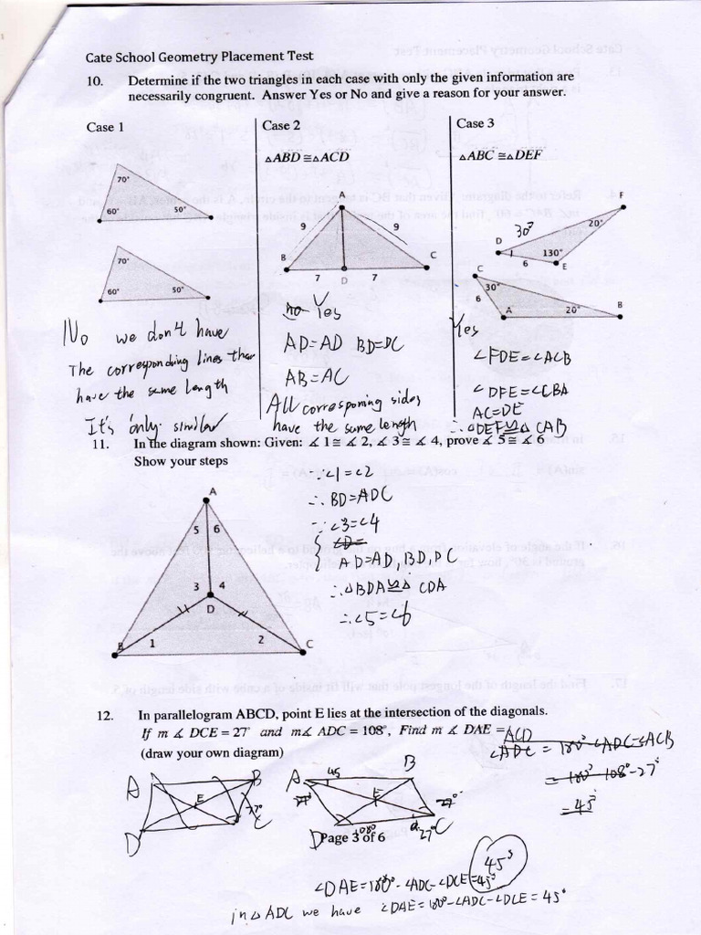 Placement Test (Geometry) 03 | PDF