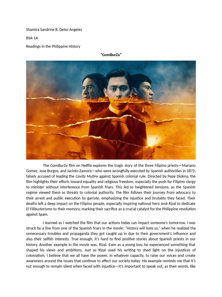 GOMBURZA Reflection Paper | PDF | Philippines | Spanish East Indies