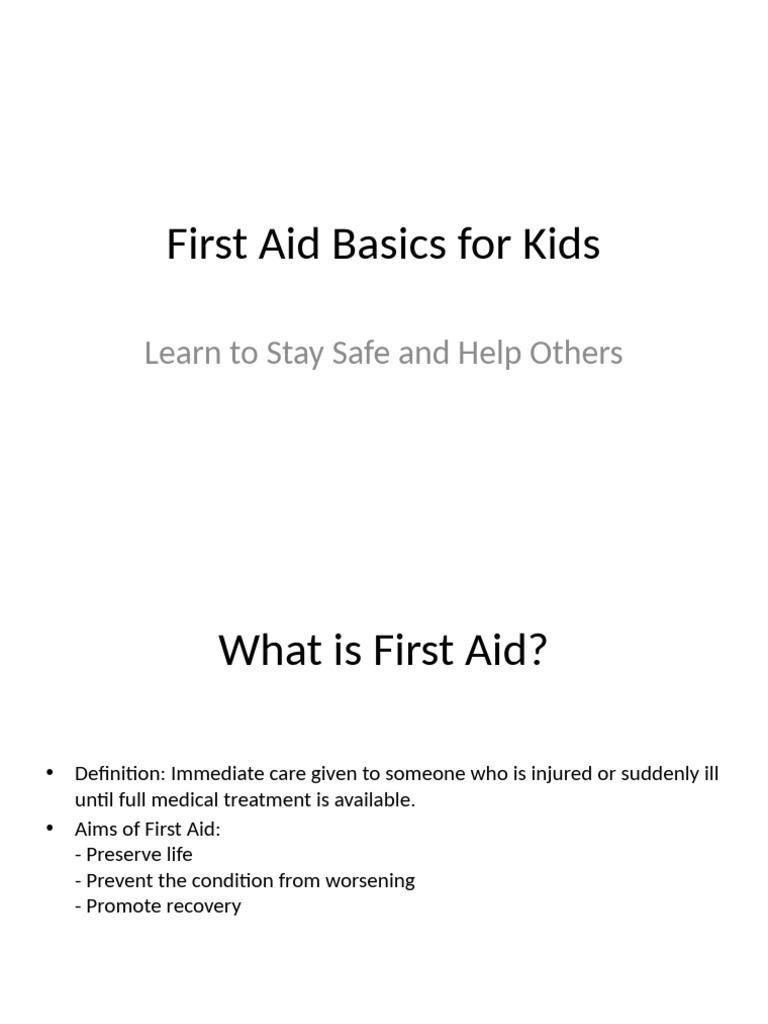First Aid Basics for Kids Guide | PDF | First Aid | Cardiopulmonary ...