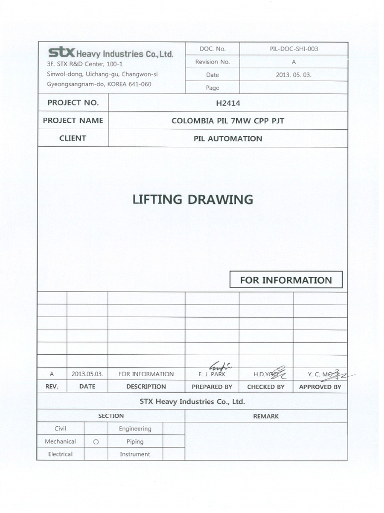 F-1_PIL-DOC-SHI-003_Lifting drawing | PDF