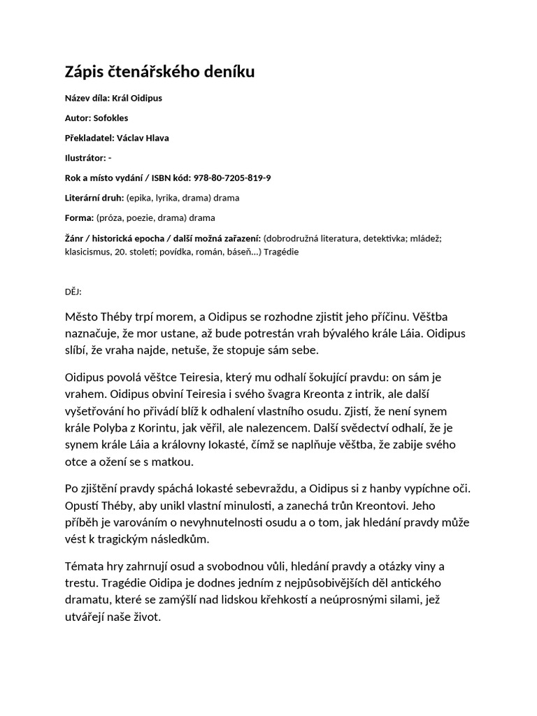 Král Oidipus | PDF
