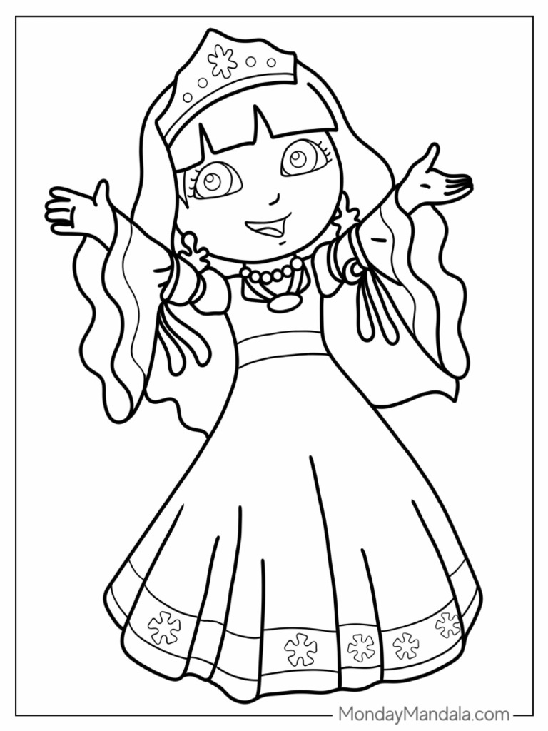 Princess Dora Coloring Page | PDF