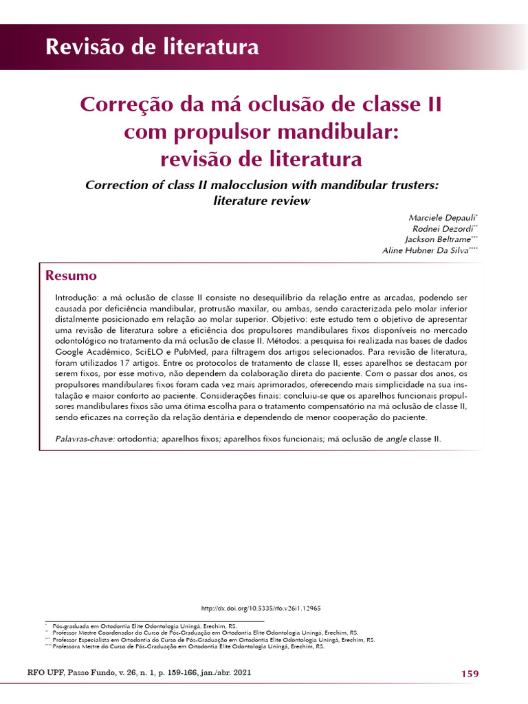 Eficácia de Propulsores Mandibulares na Classe II | PDF | Odontologia ...