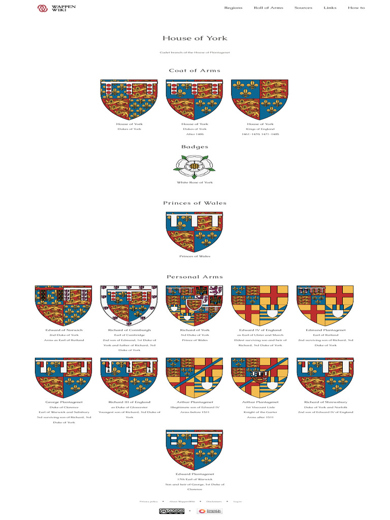 House of York Coat of Arms Overview | PDF | House Of York | Medieval ...