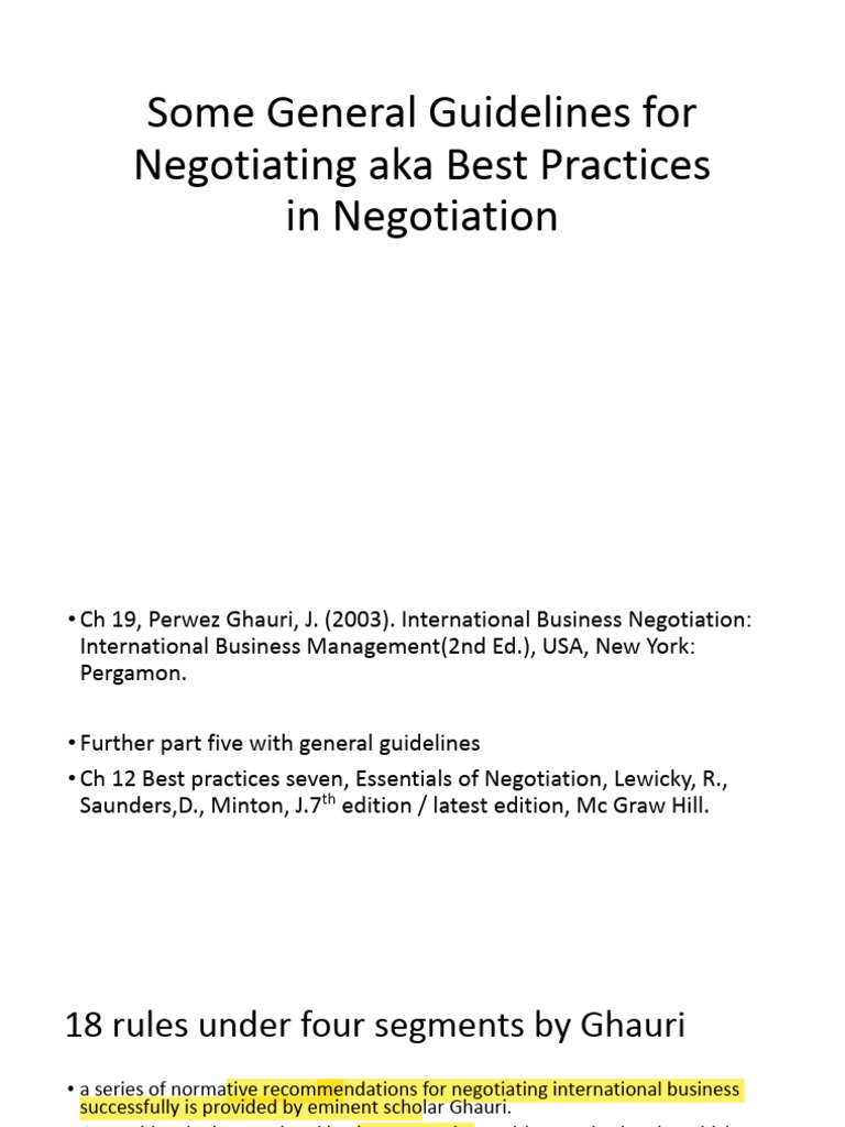 GEN Guidelines Nego Ghauri ch19 U 210424hm | PDF | Negotiation | Communication