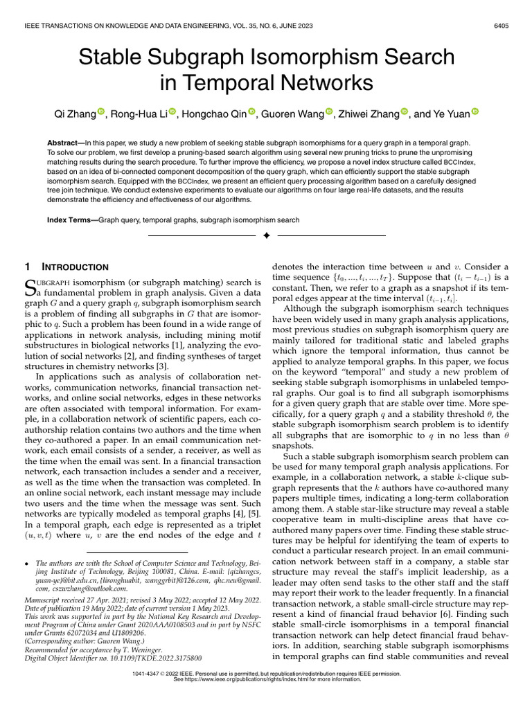 Stable Subgraph Isomorphism Search in Temporal Networks | PDF | Vertex (Graph Theory ...