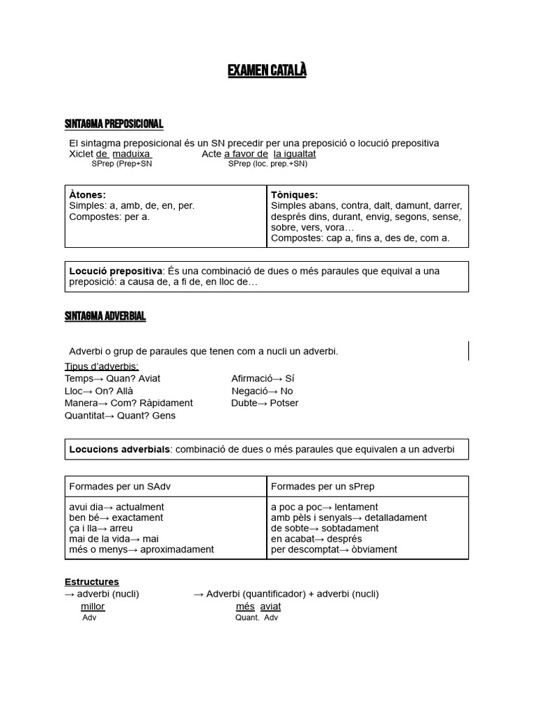 resum examen català (1) | PDF
