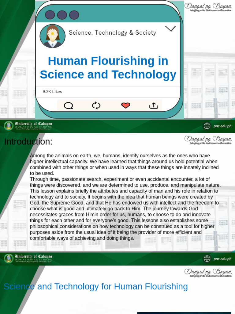 WEEK 7 and 8 -STS Human Flourishing in Science Technology ...